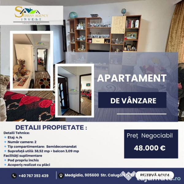 APARTAMENT DE VANZARE MEDGIDIA, 48.000 eur - Lajumate.ro