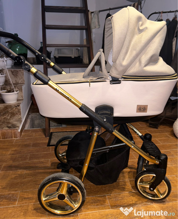 carucior copil pliabil, cadru aluminiu, roti cu suspensi