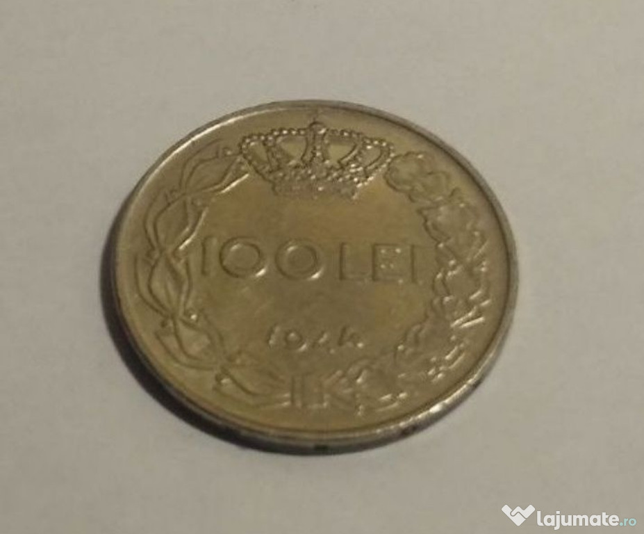 Moneda romaneasca cu regele Mihai I - an 1944 - 100 lei - XF