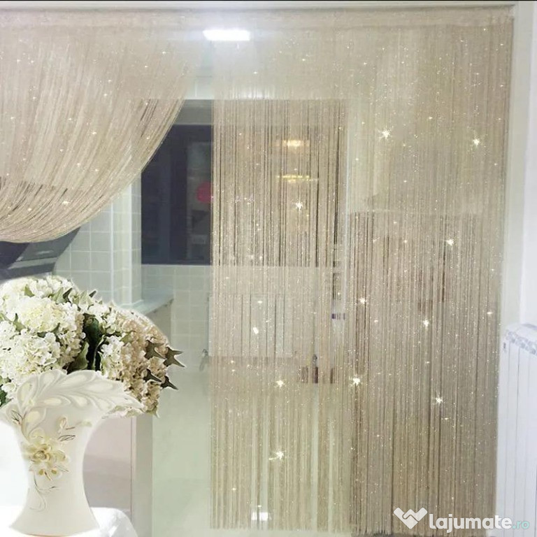 Perdea franjuri CU SCLIPICI 3 x 3 metri Gri