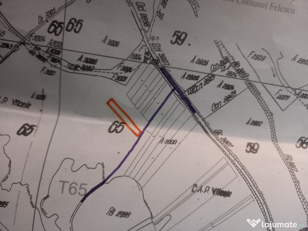 Terenuri 2100 si 2200mp langa sat Vilcele jud Cluj cu CF