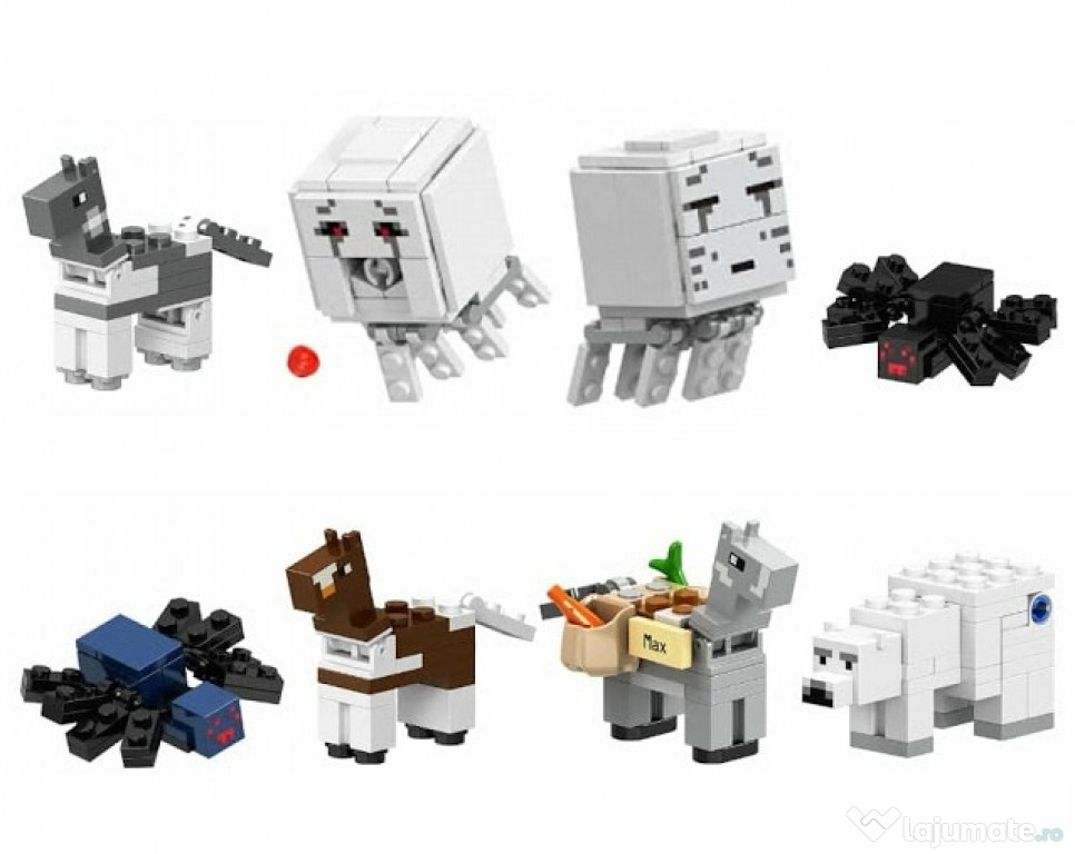 Set 8 Minifigurine tip Lego Minecraft cu Ghast si Spider