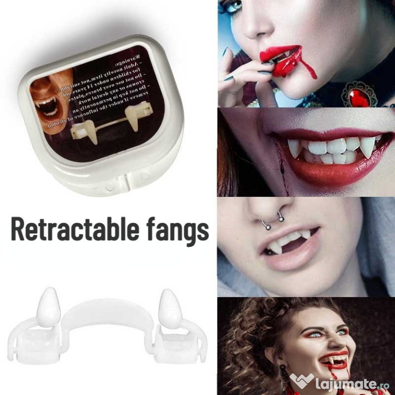 Dinti colti RETRACTABILI de vampir Dracula Cosplay Halloween