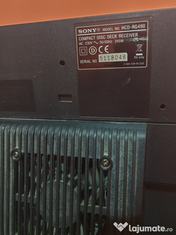 Sistem audio Sony 245W CD Combina MHC-RG490 Boxe subwoofer