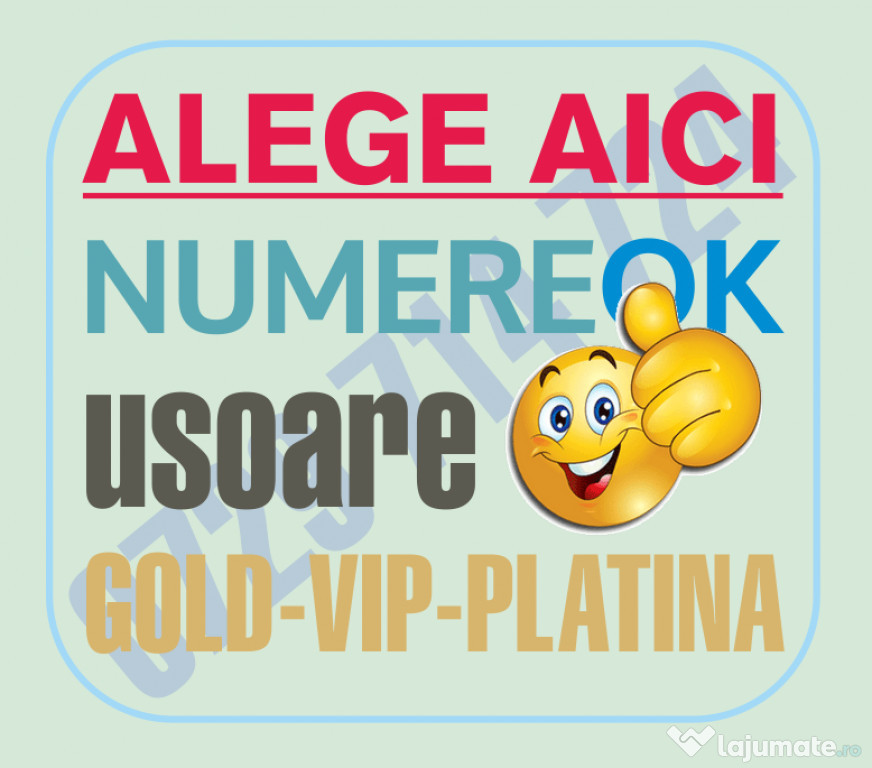 Numere usoare cartela - aur gold platina cartele numar usor
