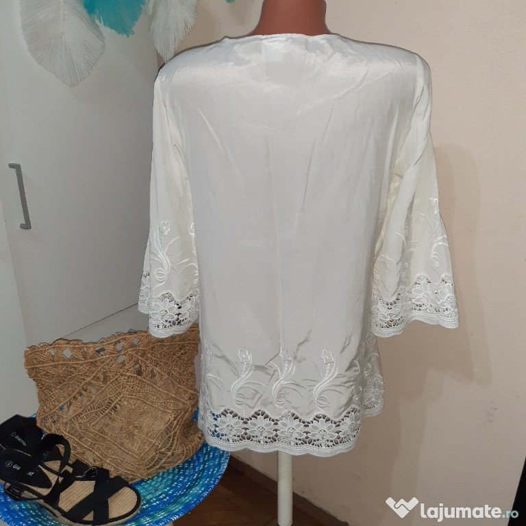 Camasa dama matase naturala brodata