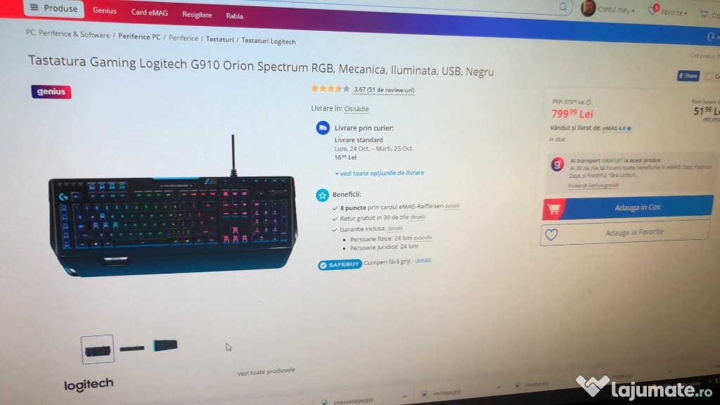 Tastatura Gaming Logitech G910 Orion Spectrum RGB + mouse RG