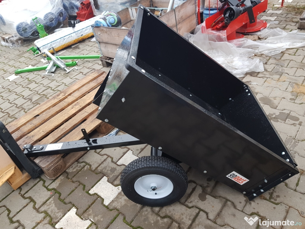 Remorca motocultor ATV tractor gazon este basculabila import