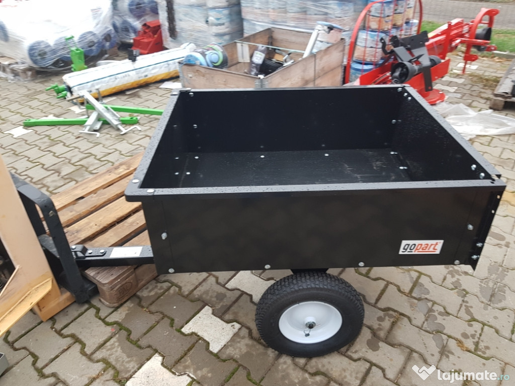 Remorca motocultor ATV tractor gazon este basculabila import