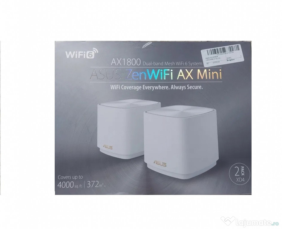 Sistem Mesh ASUS ZenWiFi AX Mini XD4(W-2-PK) Wi-Fi 6 AiMesh