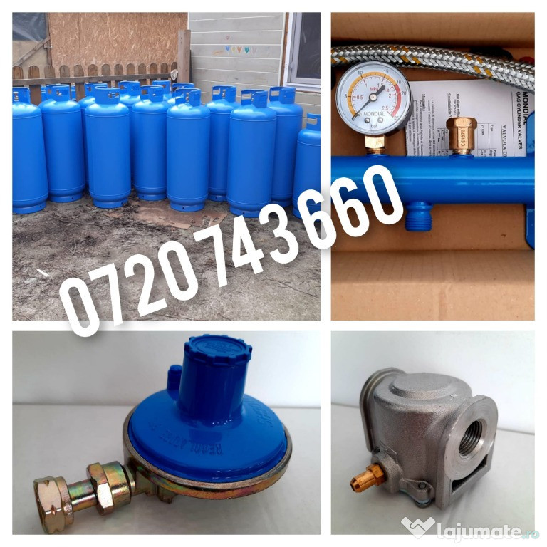 Butelii GPL 50l,80L, ceas butelie, detector,racorduri,filtru