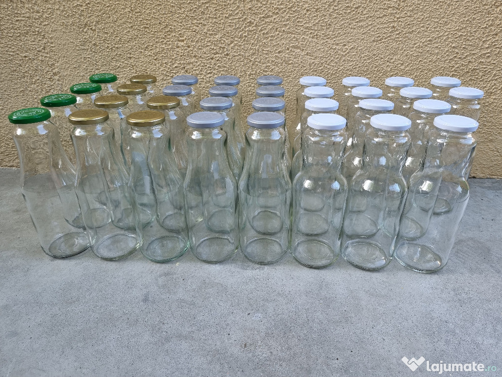 Sticle bulion 1L, cu capac, sticla suc de rosii