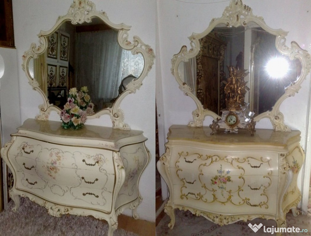 COMODA/SERVANTA VENETIANA BAROC LEMN,PICTATA/MOBILA ANTICA