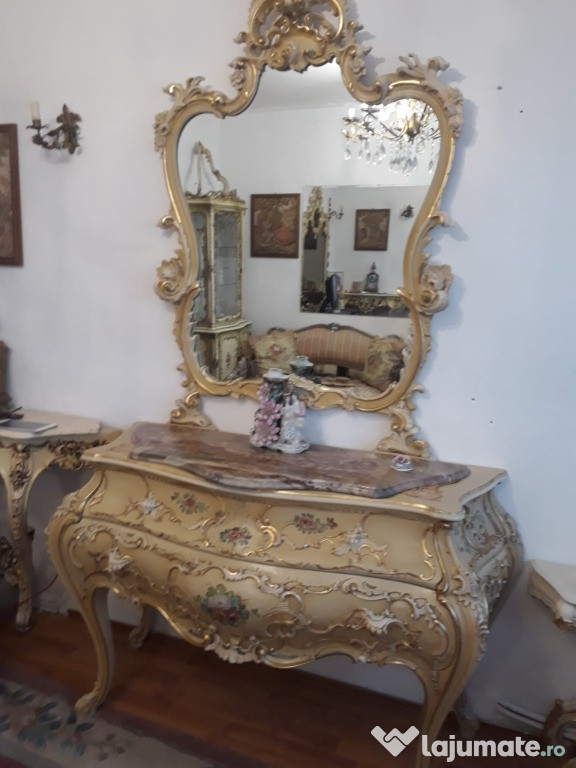 COMODA/SERVANTA VENETIANA BAROC LEMN,PICTATA/MOBILA ANTICA