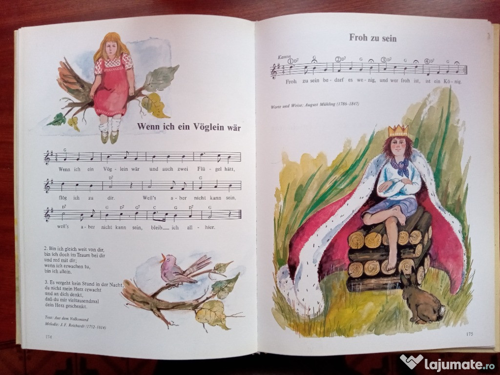 Cantece pentru copii partitura text in limba germana