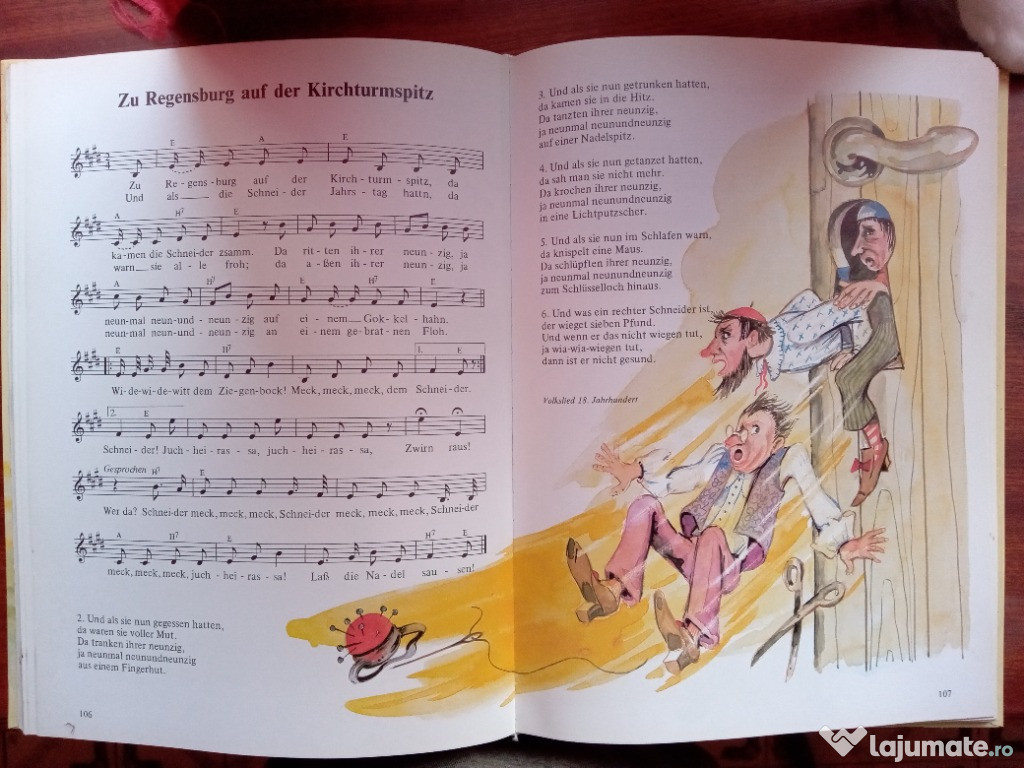 Cantece pentru copii partitura text in limba germana