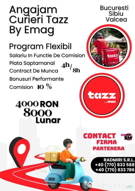 Angajare Tazz/Glovo