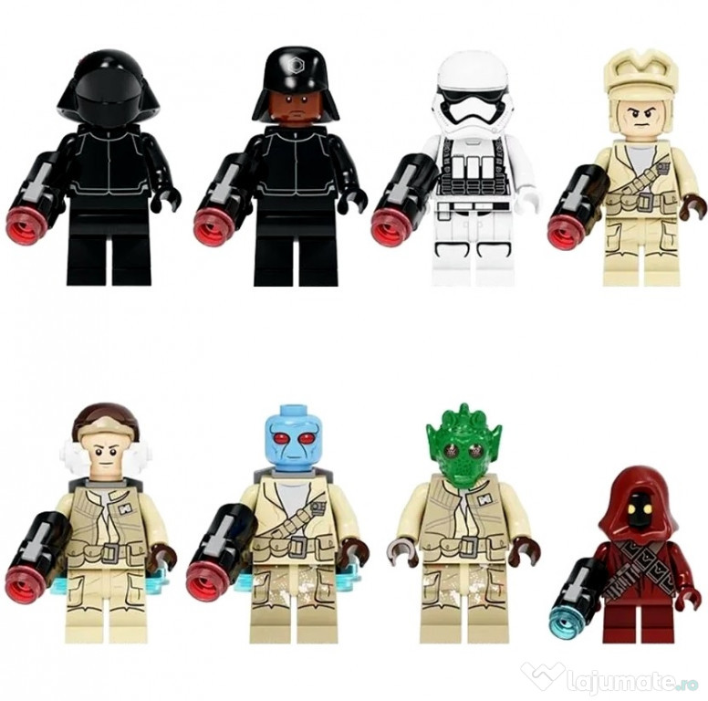 Set 8 Minifigurine tip Lego Star Wars cu Duros, Rodian, Jawa